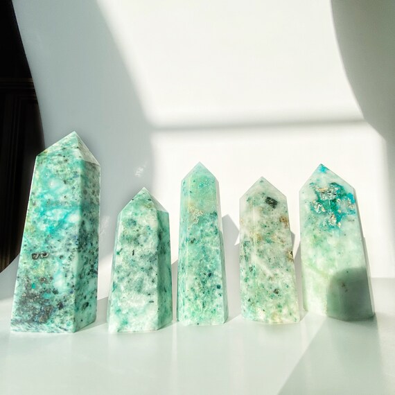 Phoenix Stone Towers Points new Batch Chrysocolla Malachite | Etsy