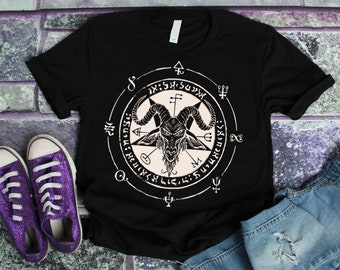 Baphomet Symbol T-shirt Ladies Womens Satanic Gothic Top - Etsy