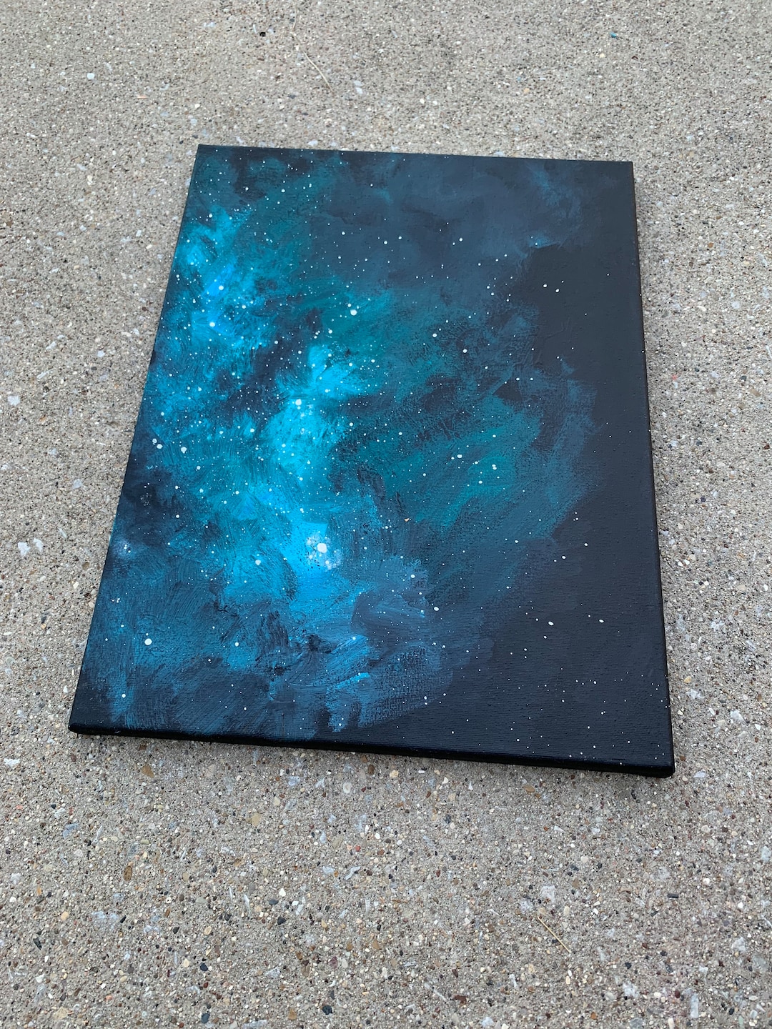 Space and Stars Acrylic Painting on Canvas // Outer Space Wall Art ...