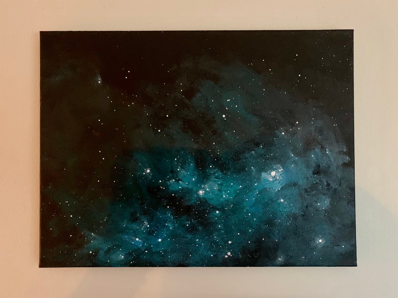 Space and Stars Acrylic Painting on Canvas // Outer Space Wall Art ...