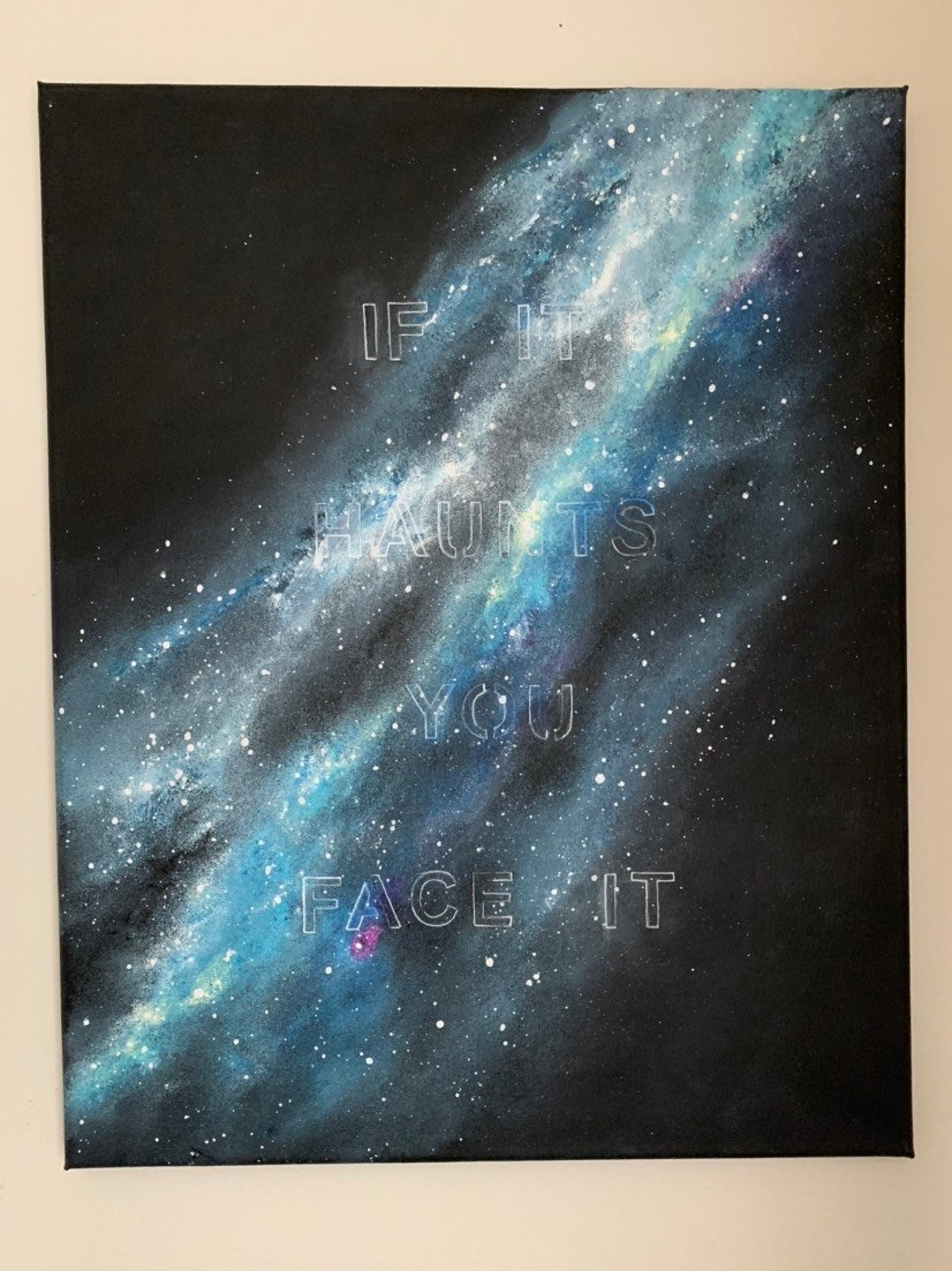 Space Painting Acrylic on Canvas 16x20 Outer Space Wall Art Galaxy ...