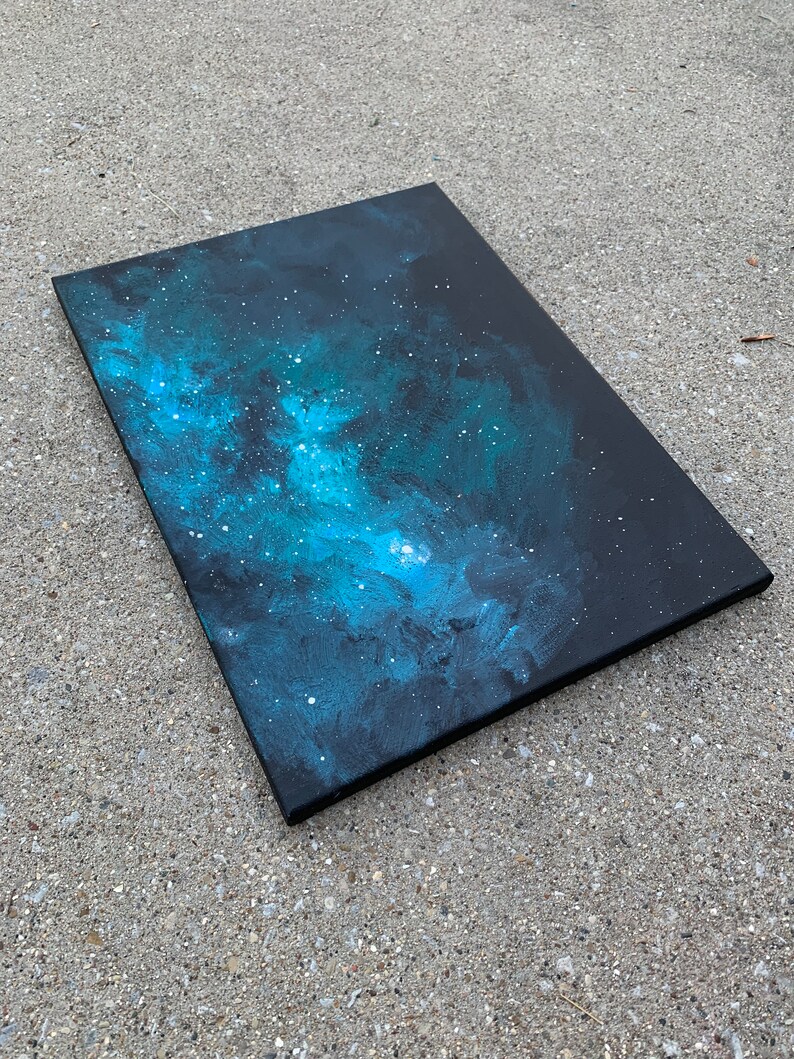 Space and Stars Acrylic Painting on Canvas // Outer Space Wall Art ...