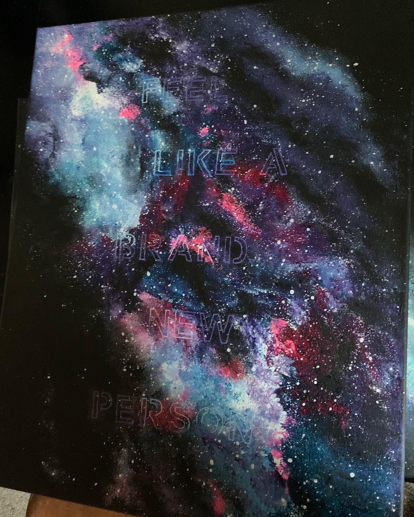 Space Painting Quote Letter Art Space Art Phrase Decor Galaxy Art Word ...