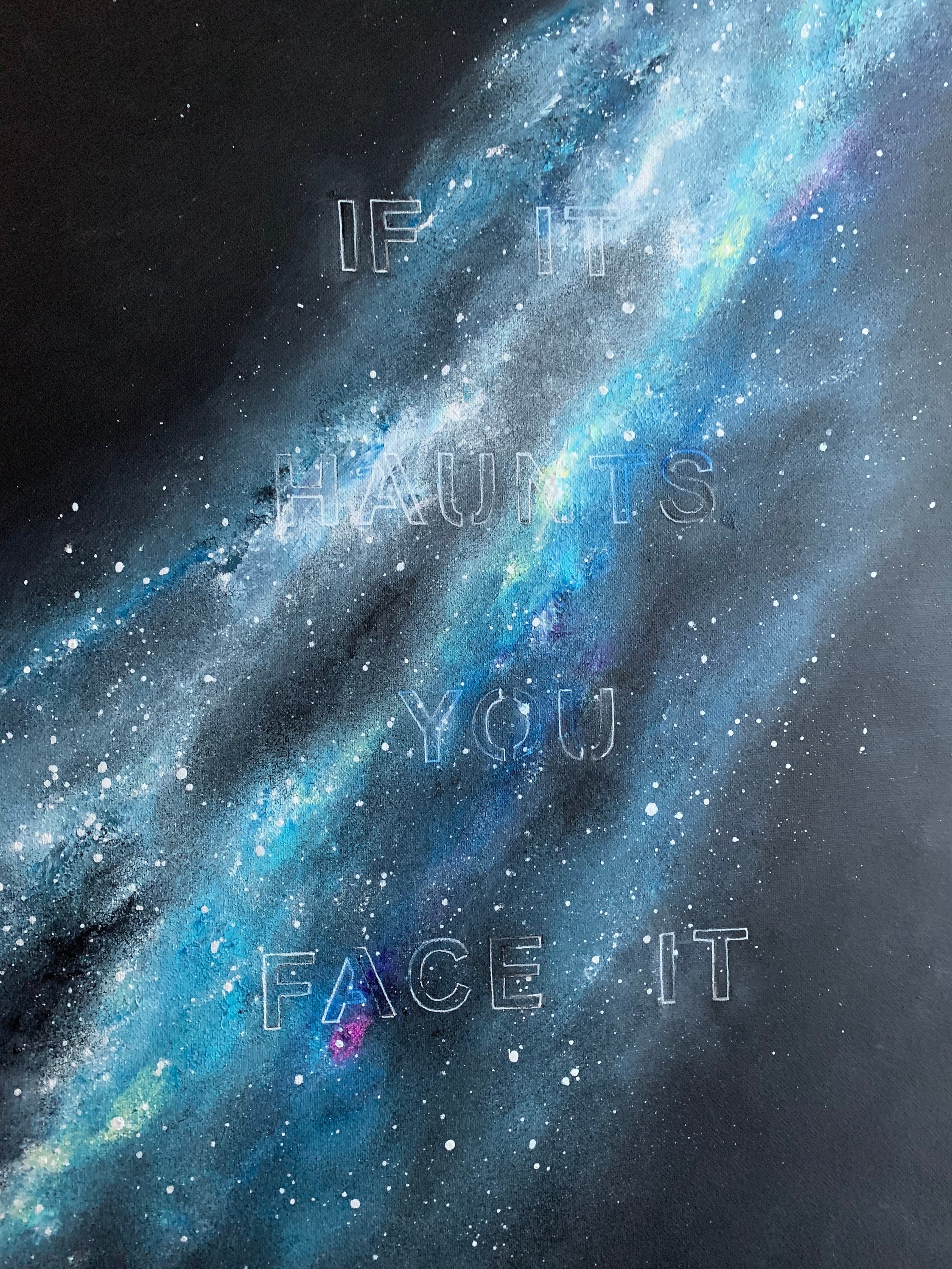 Space Painting Acrylic on Canvas 16x20" | Outer Space Wall Art | Galaxy ...