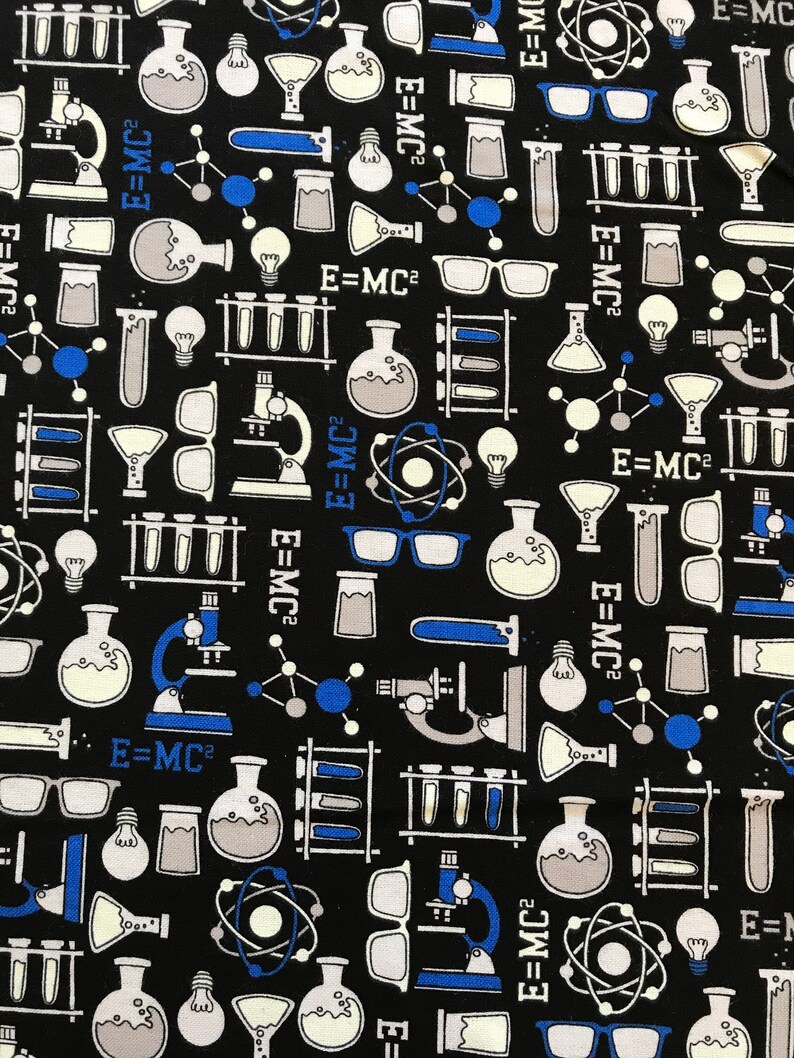 Glow in the Dark Science Lab on Black Scientist Labs Glows 100% Cotton ...