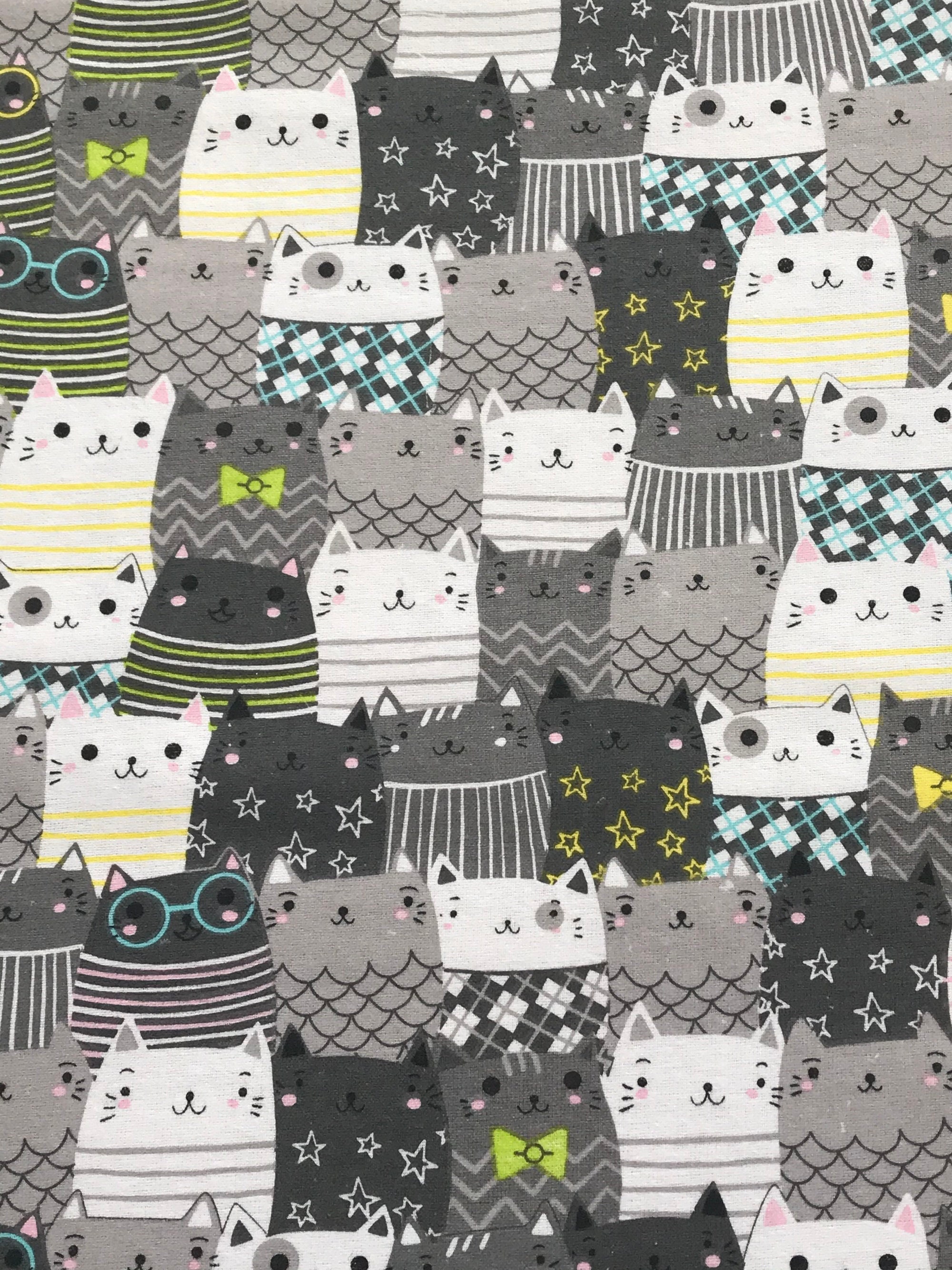 Packed Cat Kitty Cats Design Patterns Kitties 100% Cotton - Etsy