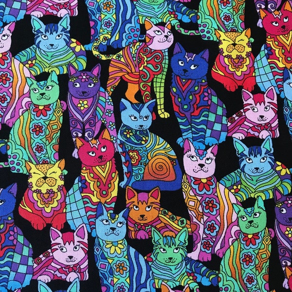 Cat Print Fabric - Etsy