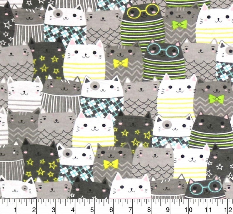 Packed Cat Kitty Cats Design Patterns Kitties 100% Cotton | Etsy