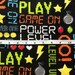 Level up on Black Gamer Game on Power Level Player One Player Two 1UP ...
