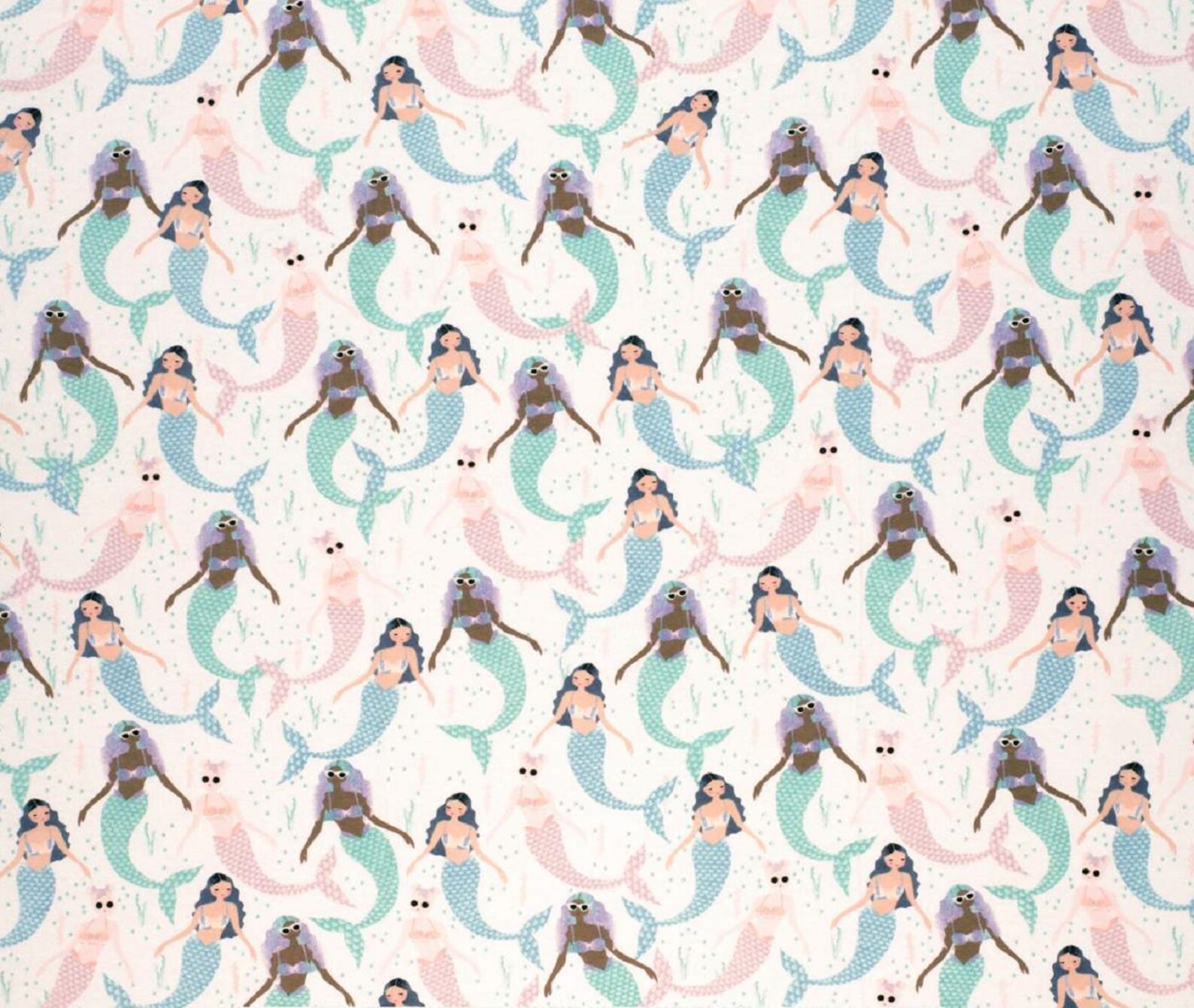 Multi Mermaid Teen Mermaids 100% Cotton Flannel Fabric fabric - Etsy