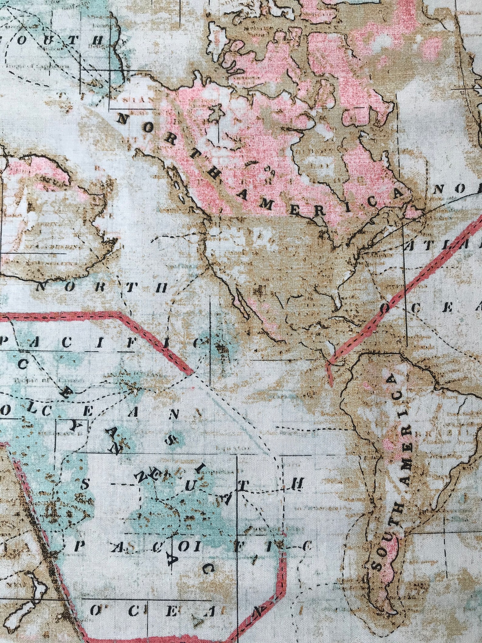 World Map Exploration Expedition Travel Vacation Explorer 100% Cotton ...