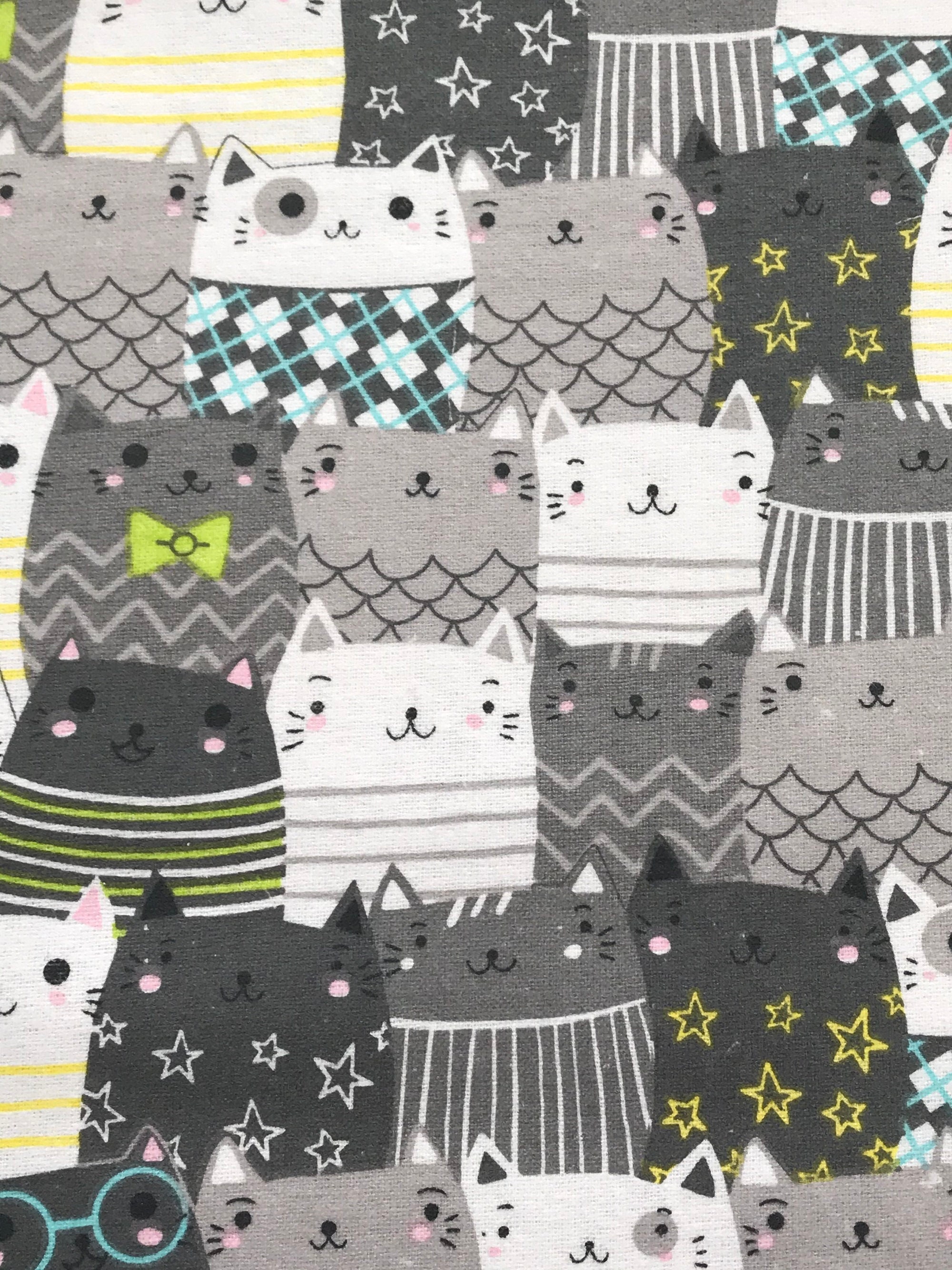 Packed Cat Kitty Cats Design Patterns Kitties 100% Cotton - Etsy