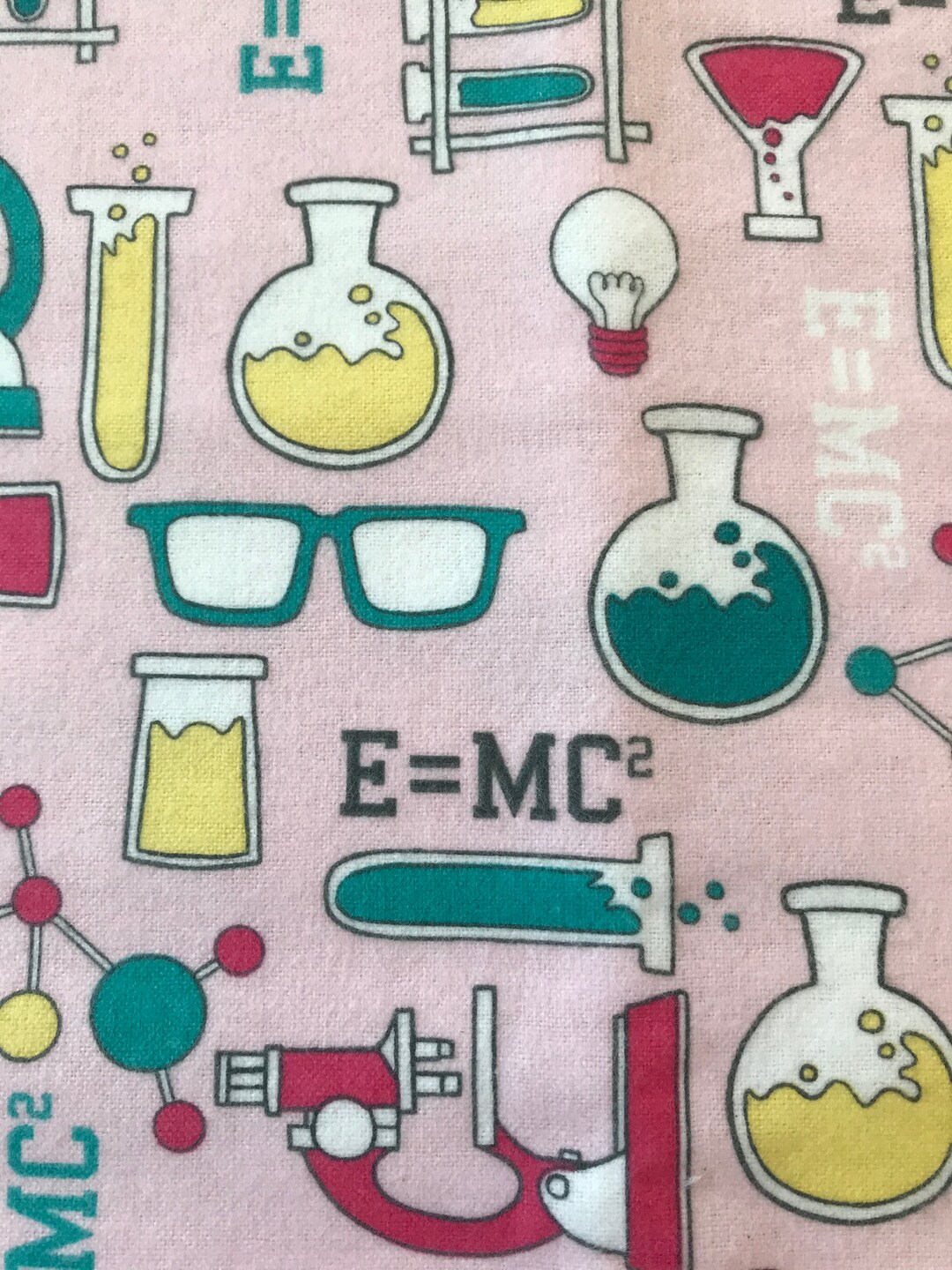 Science Lab on Pink Scientist Labs 100% Cotton Flannel Fabric (fabric ...