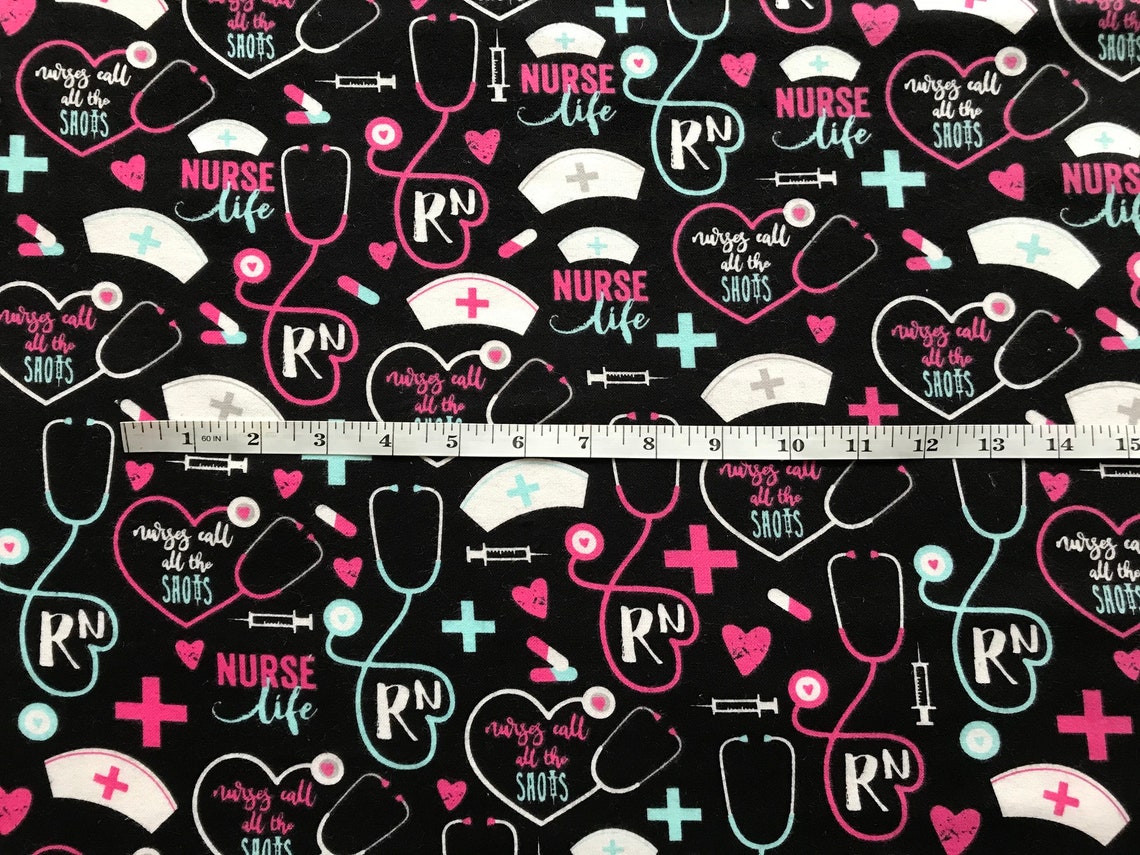 RN Nurse Life Nurses Call All the Shots on Black - Heart Stethoscope ...