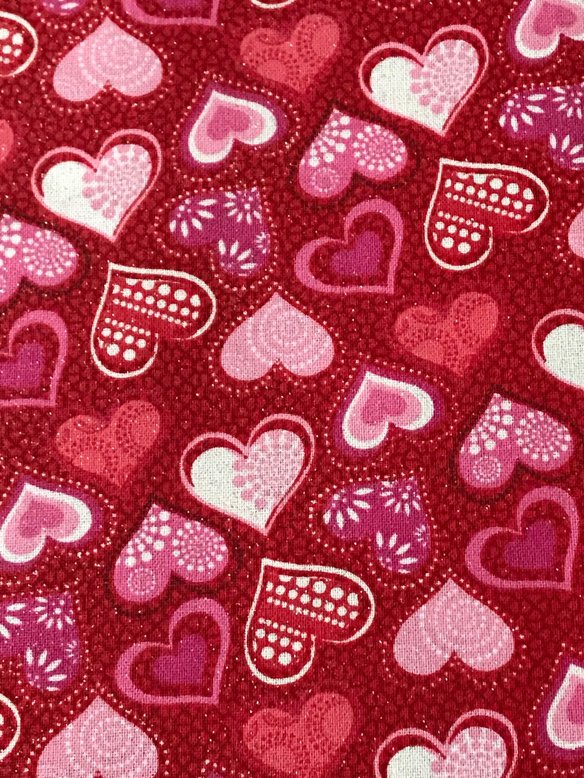 Patterned Hearts Glitter Valentine's Day Holiday Seasonal - Etsy