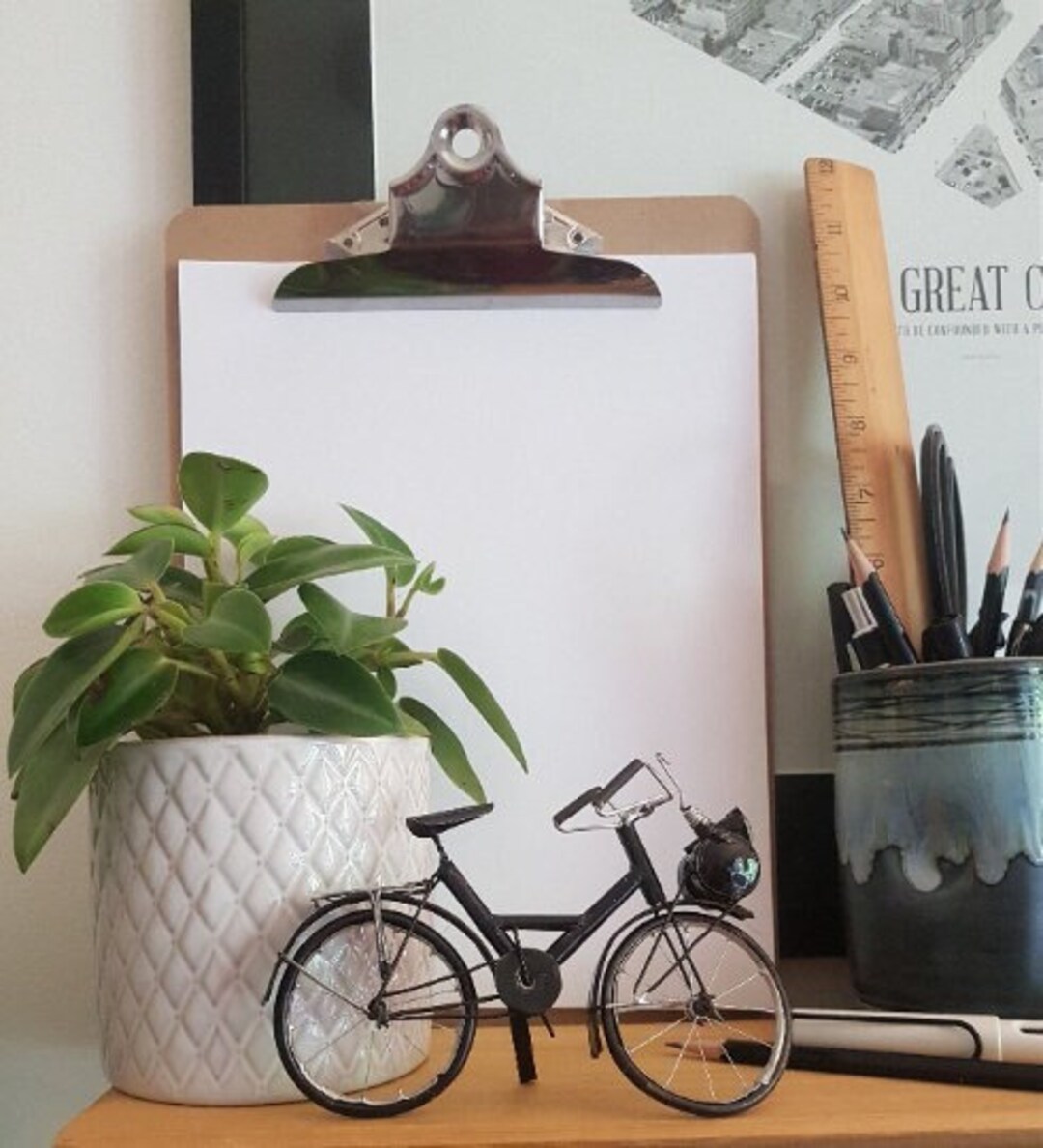 Bicycle W Front Light, Bookshelf Bicycle, Made From Tin-cans, Office ...