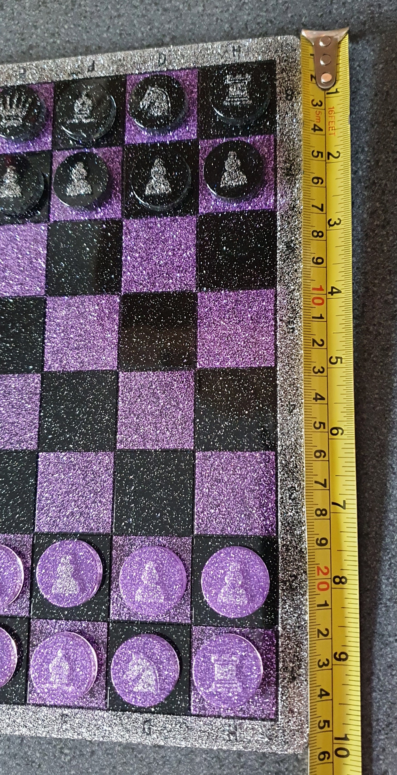 Handmade Custom Checkers Draughts Chess Set Board Sparkly | Etsy