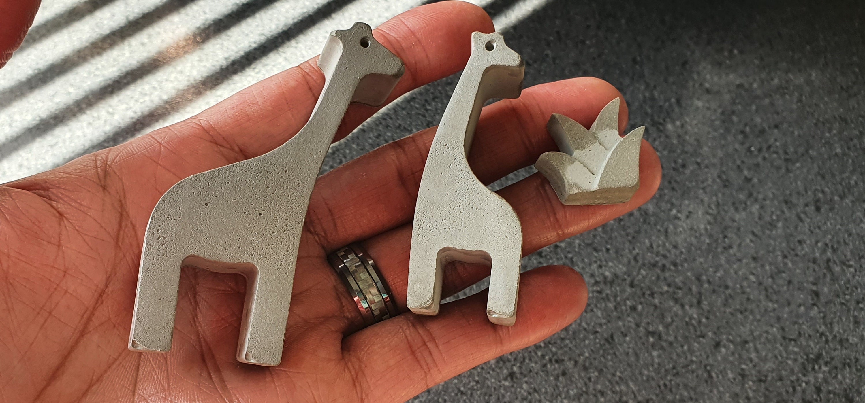 Concrete Cement Safari Animals Zebra Rhino Giraffe Baby | Etsy