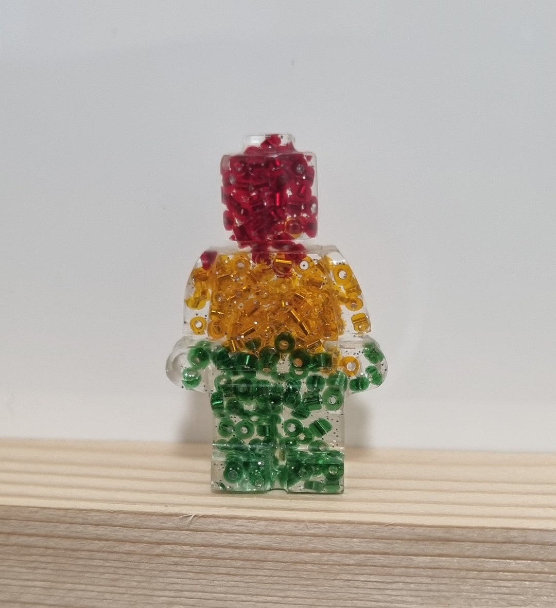 Fused Glass 'traffic Light' Figure: Resin Sun Catcher With Silver ...