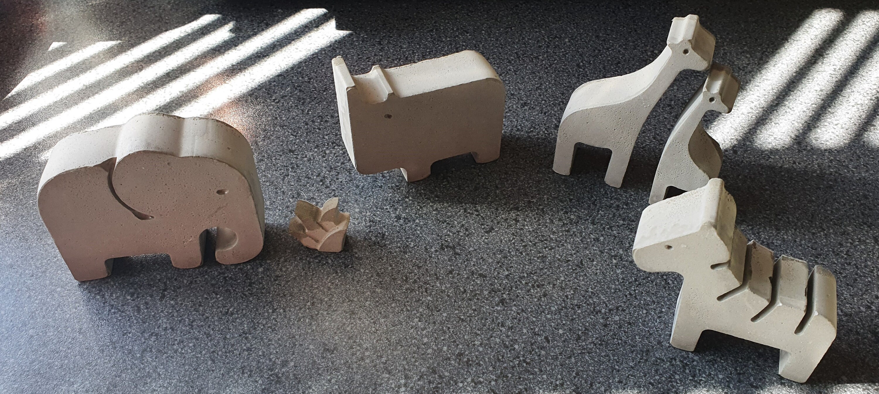 Concrete Cement Safari Animals Zebra Rhino Giraffe Baby | Etsy