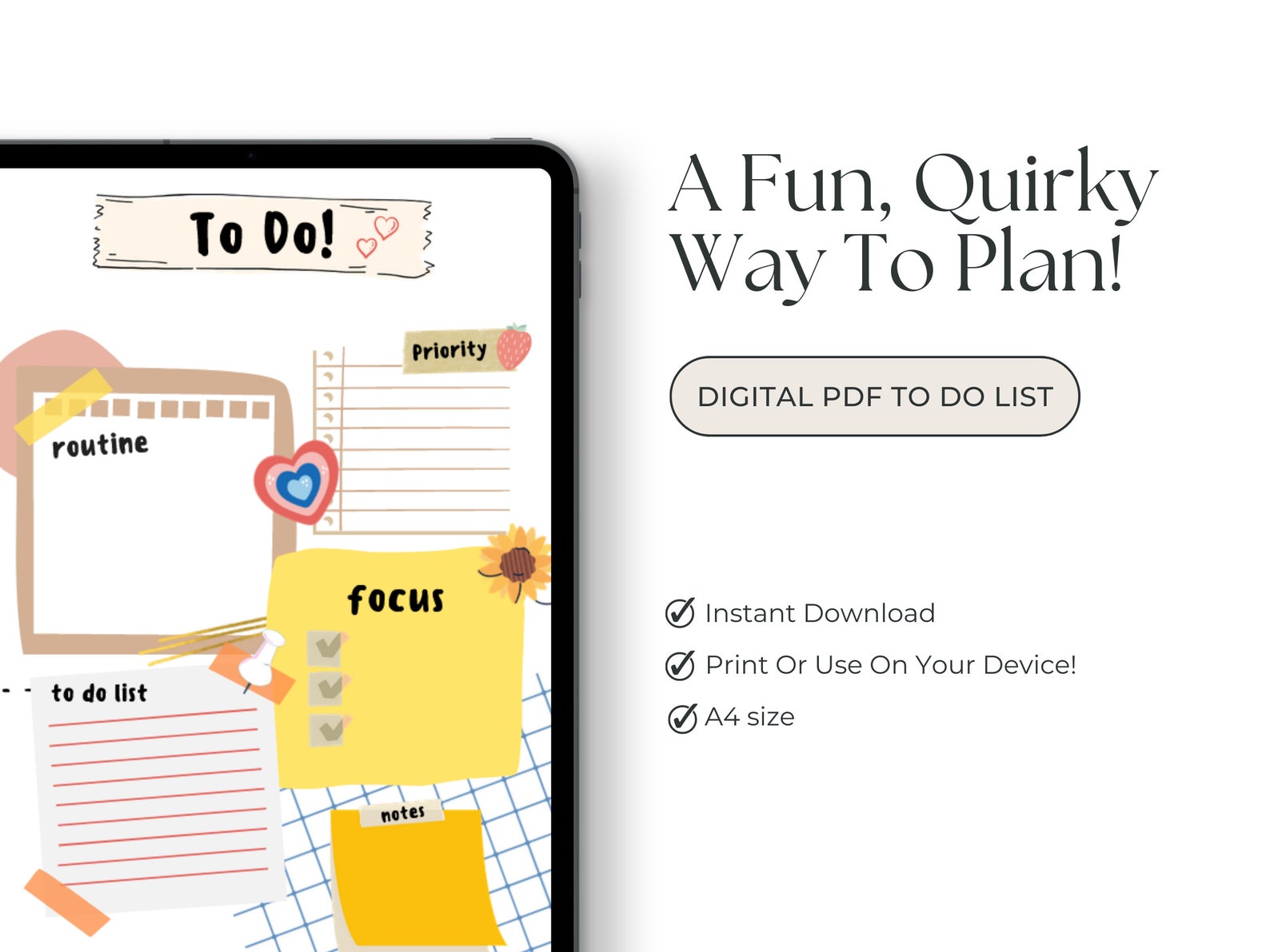 To Do List Printable Template | Notes Digital Template | to Do List ...