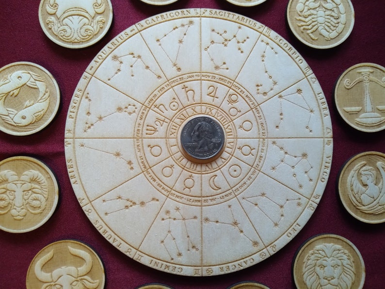 Zodiac Wheel With Zodiac Sign Discs - Etsy