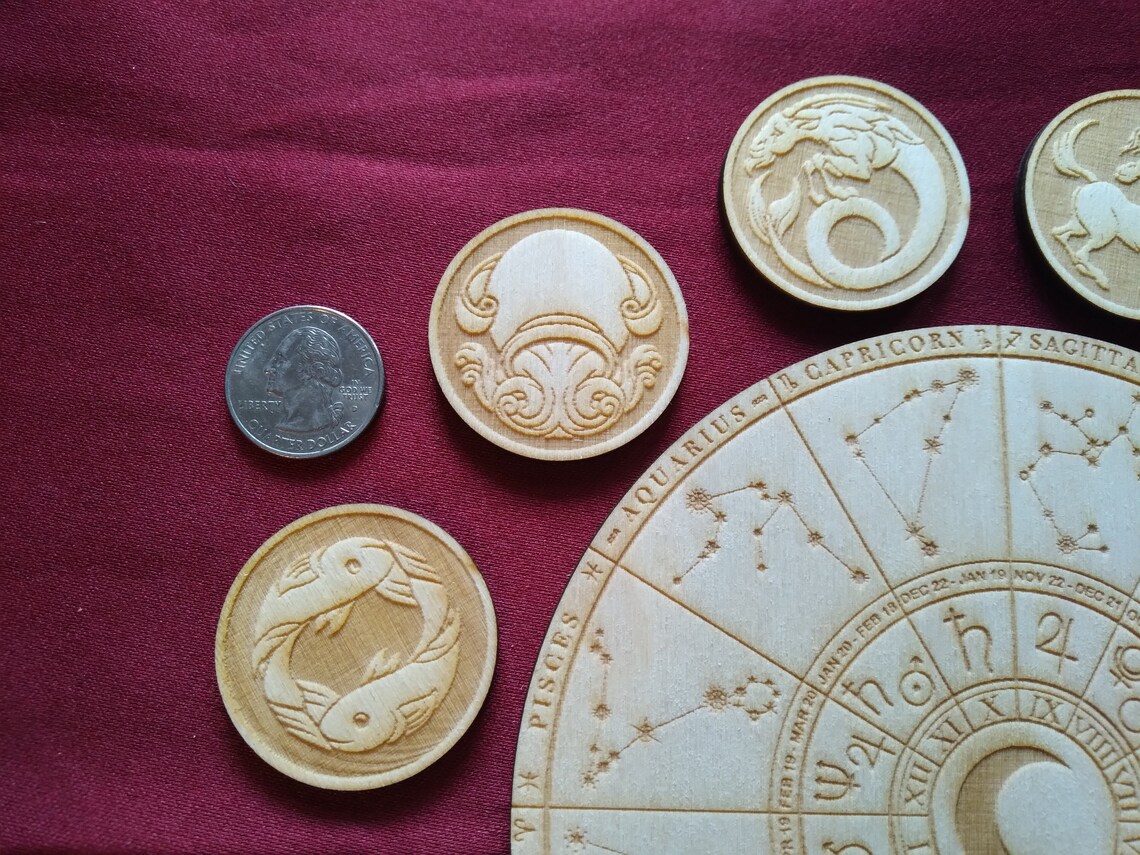 Zodiac Wheel With Zodiac Sign Discs - Etsy