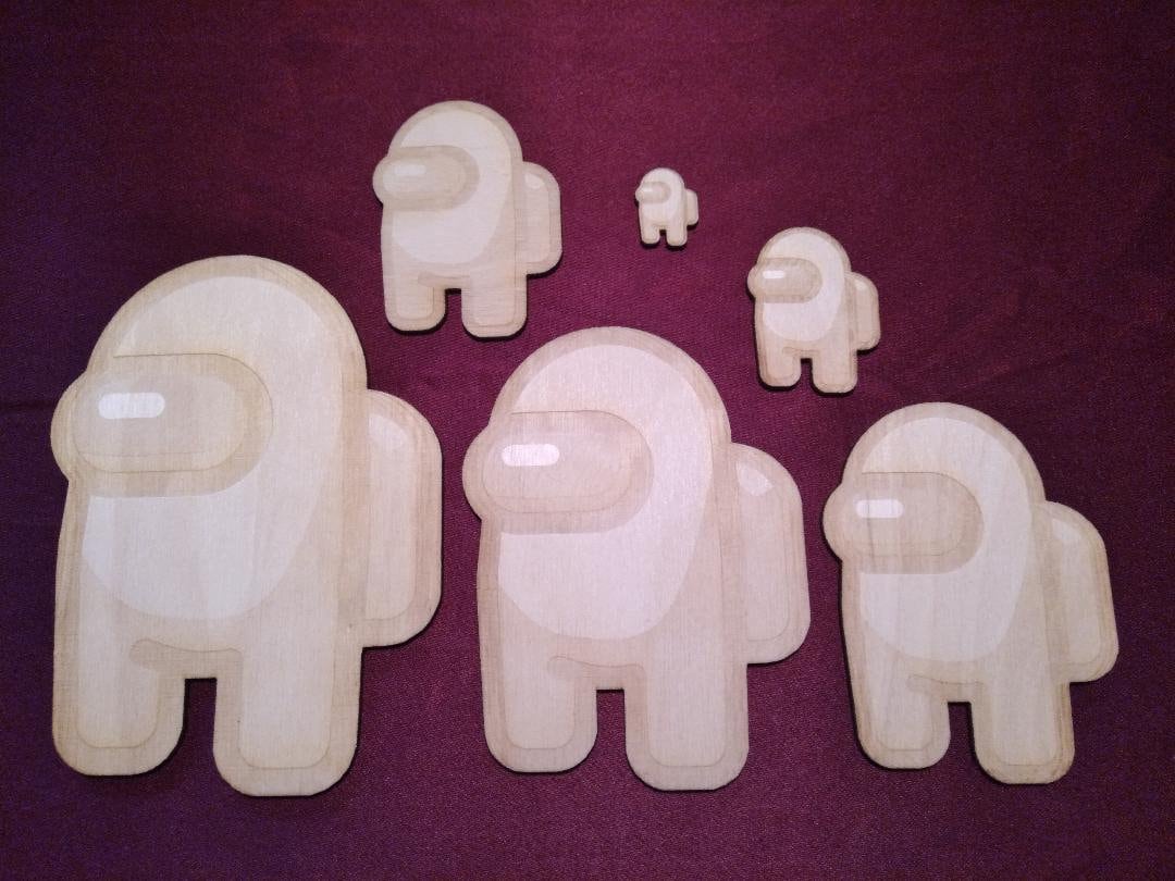 Among Us Wood Engraved Character - Etsy