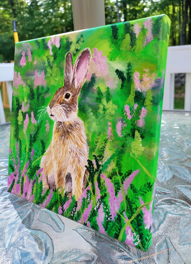 Small, Original Acrylic Bunny Rabbit Painting - Etsy