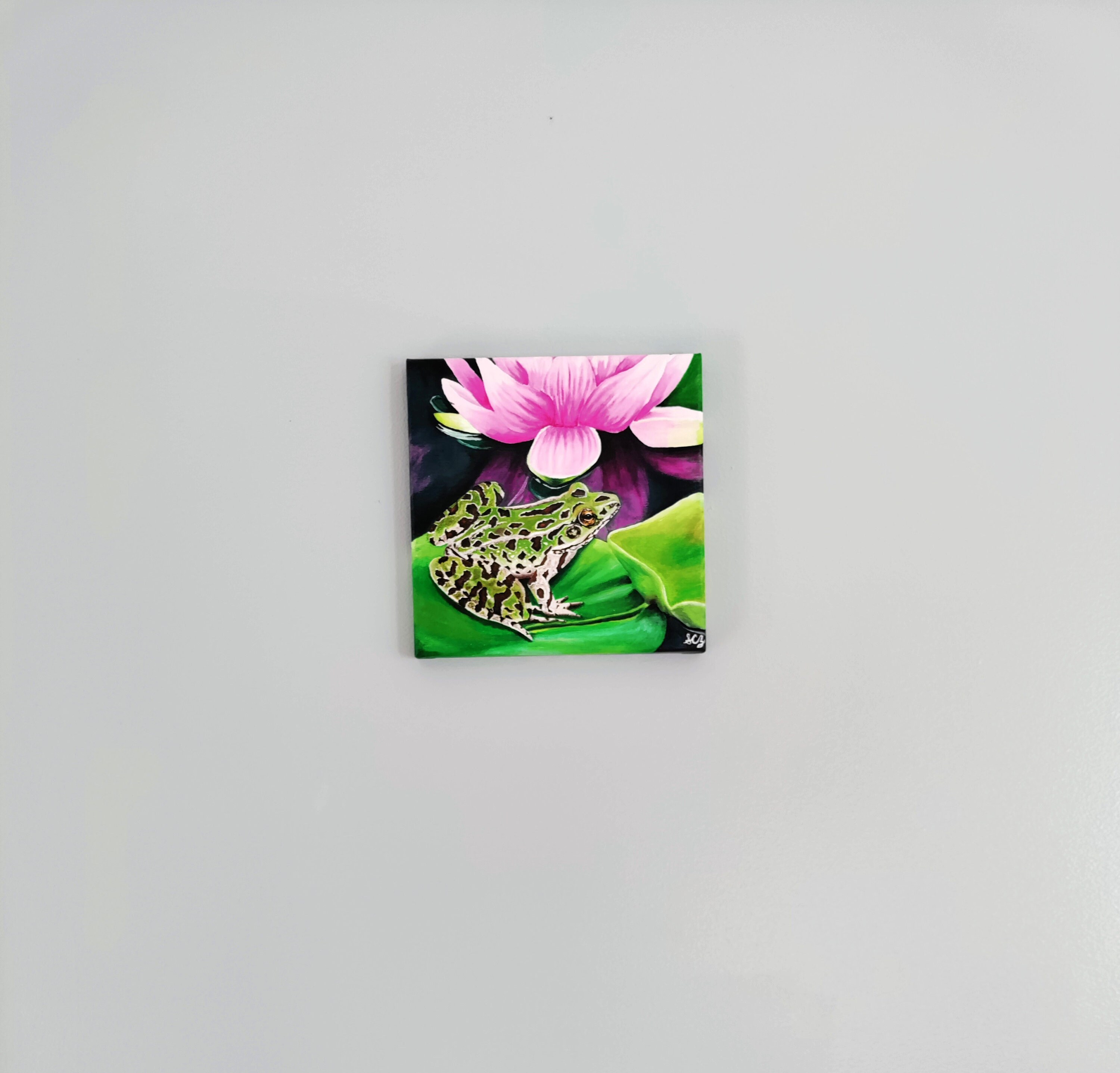 Original, 8x8 Inch Leopard Frog on Lily Pad Acrylic Painting - Etsy