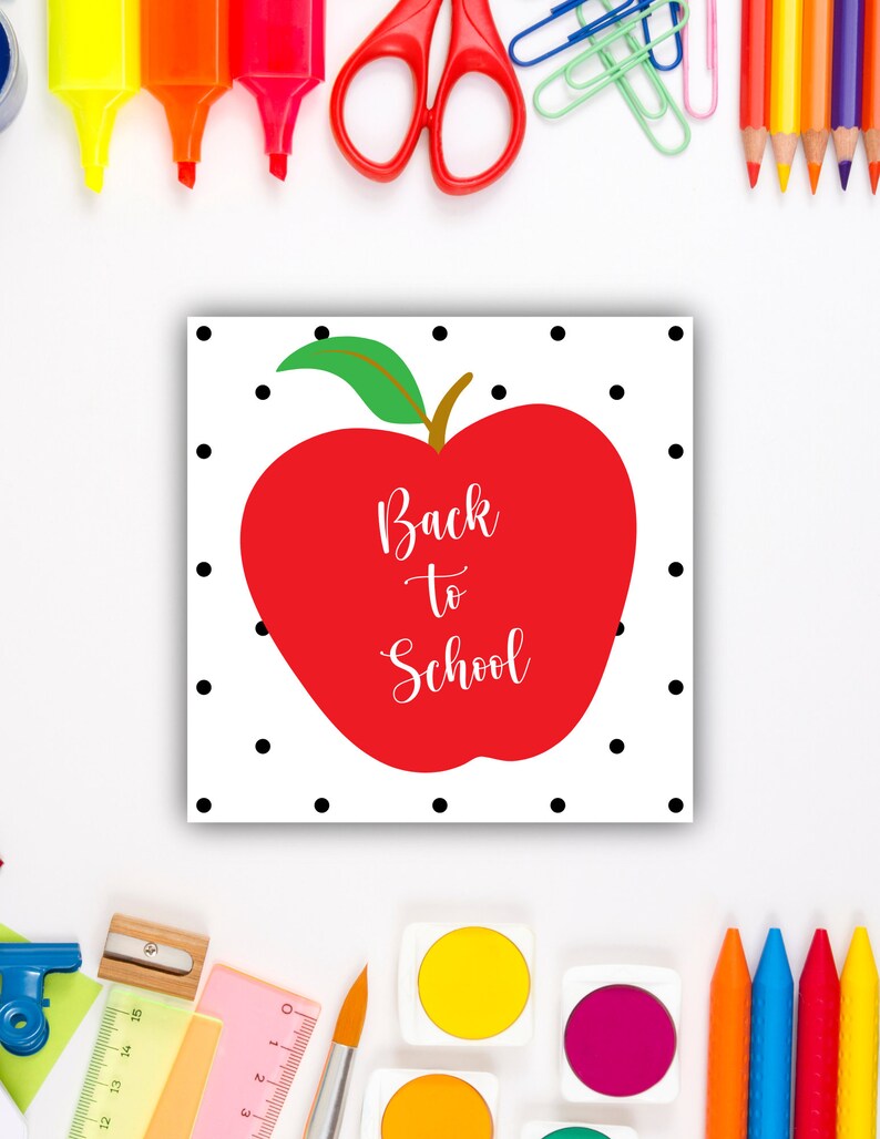 Back to School, Teacher Appreciation Gift Tag Digital Download - Apple ...