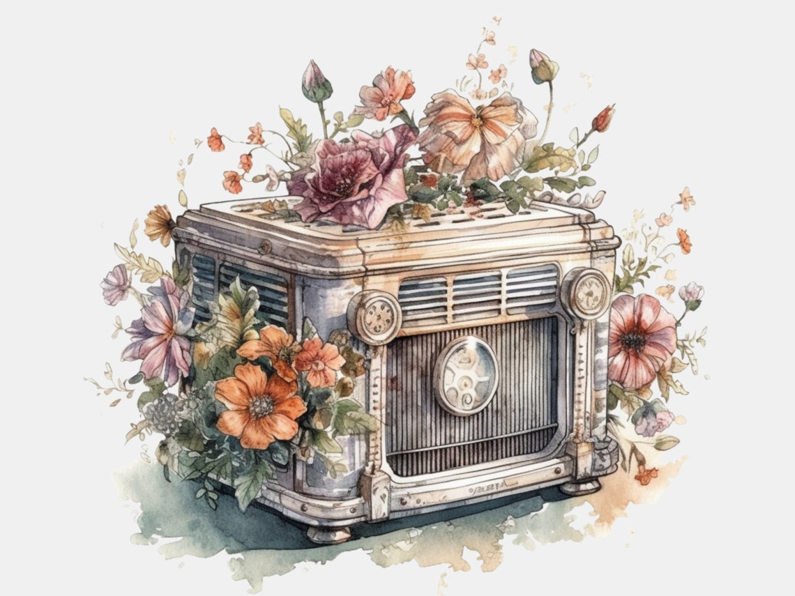 20 Victorian Vintage Clipart Radio Flower PNG Pastel - Etsy