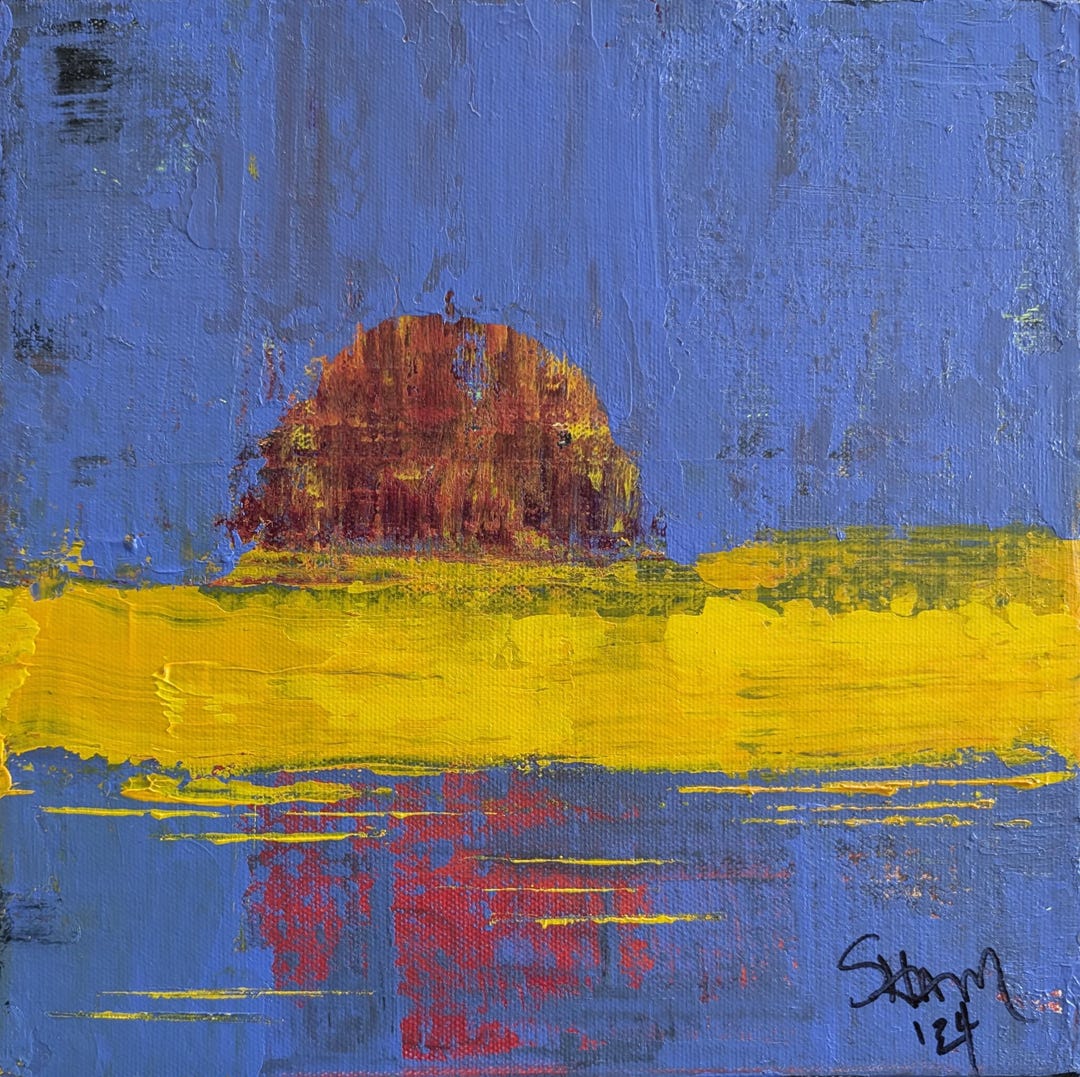 Original Abstract Acrylic Painting: Red, Yellow & Blue Textured Art ...