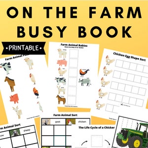 On the Farm Busy Book Bundle, Farm Busy Book Printable, Puzzles ...