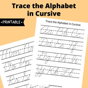 Trace the Alphabet in Cursive Worksheet, Letters, Learn to Write ...