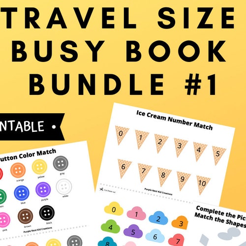 Busy Book Bundle 1 Busy Book Printable Matching Games - Etsy