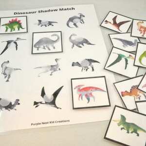 Dinosaur Shadow Match Worksheet, Dinosaur Matching Game, Dinosaurs ...