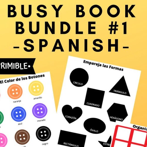 Spanish Busy Book Bundle 1 Busy Book Printable Matching - Etsy