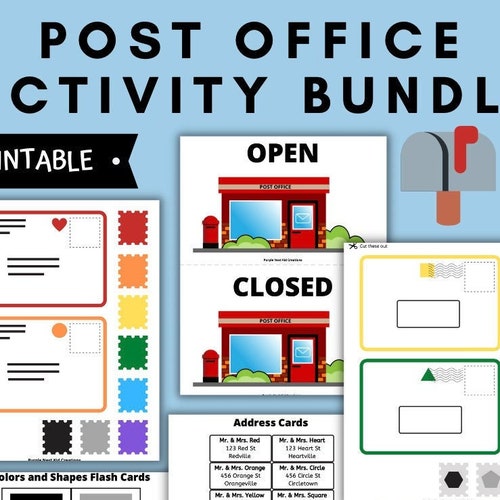 Post Office Activity Bundle Postage Color and Shape Match | Etsy