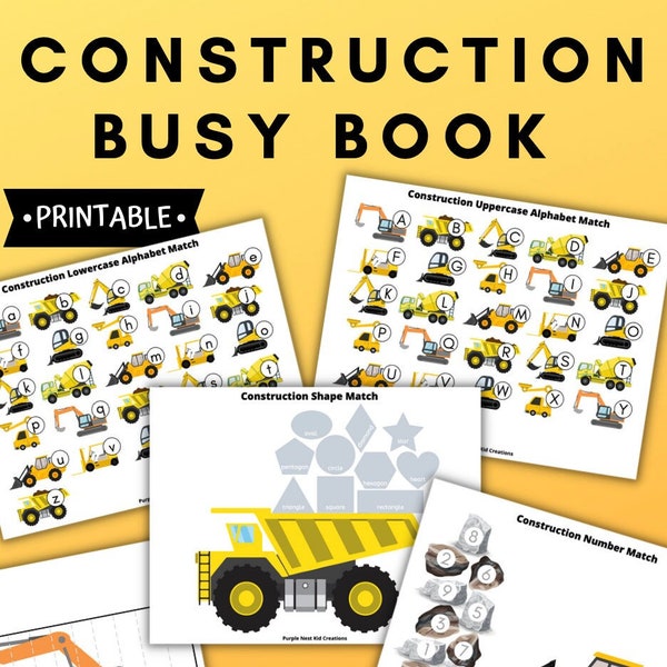 Construction Quiet Book - Etsy