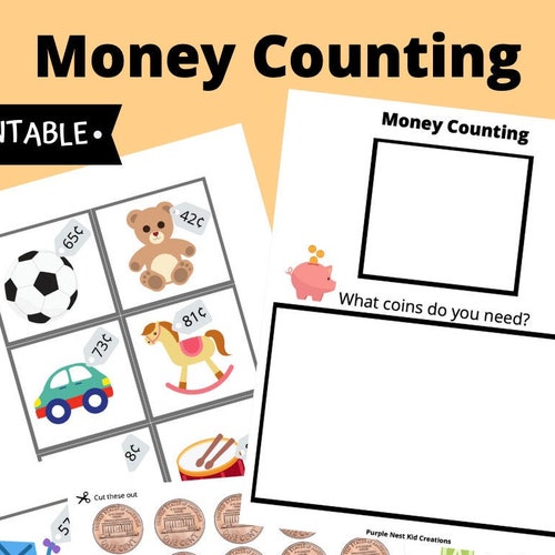Money Counting Worksheet American Coins Counting Game - Etsy