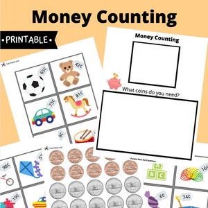 Money Counting Worksheet, American Coins, Counting Game, Educational ...