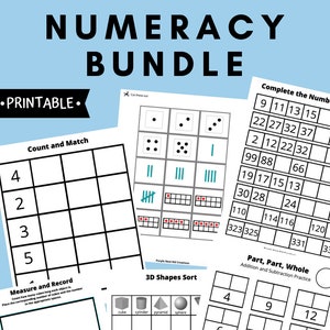 Numeracy Bundle, Digital Download, Numbers, Math, Counting, Adding ...