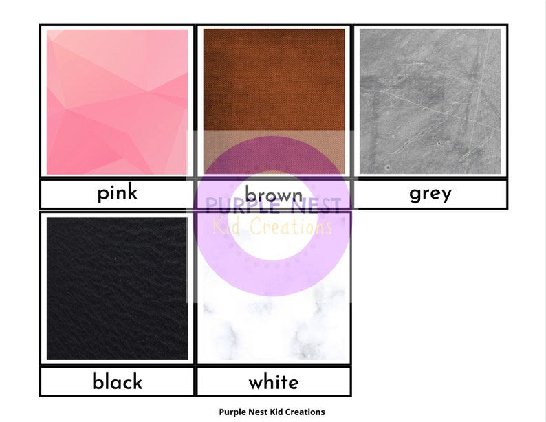 Colors Flash Cards Colours Montessori Nomenclature Three - Etsy