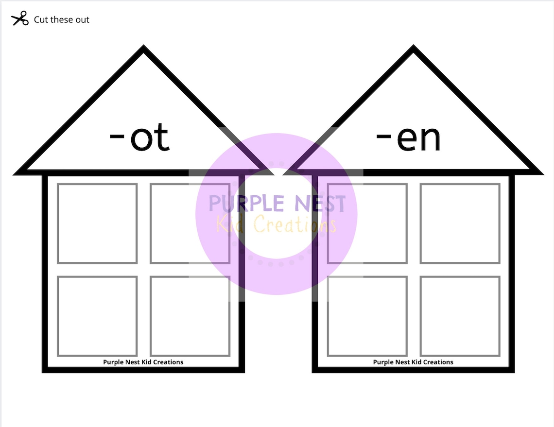 Word Family Houses Activity Phonics Language CVC Rhyming | Etsy