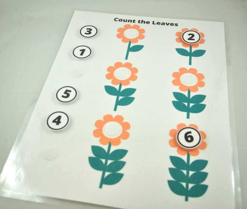 Count the Leaves Worksheet Counting Game Educational | Etsy