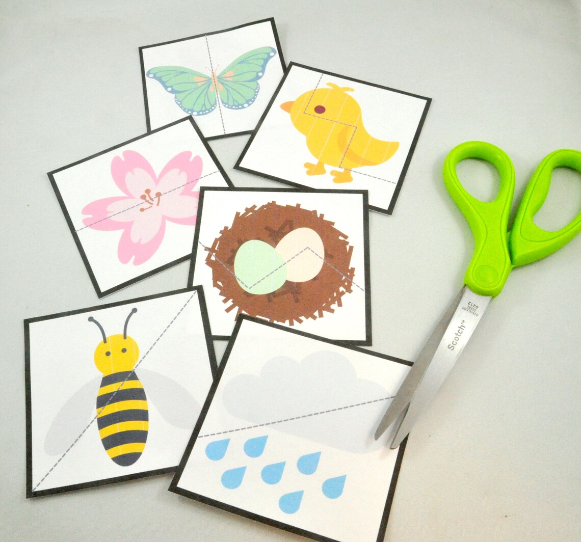 Spring Cutting Practice Worksheets Scissor Practice Scissor - Etsy