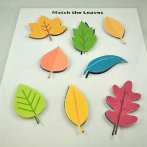 Match the Leaves Worksheet, Leaves Matching Game, Educational Preschool ...