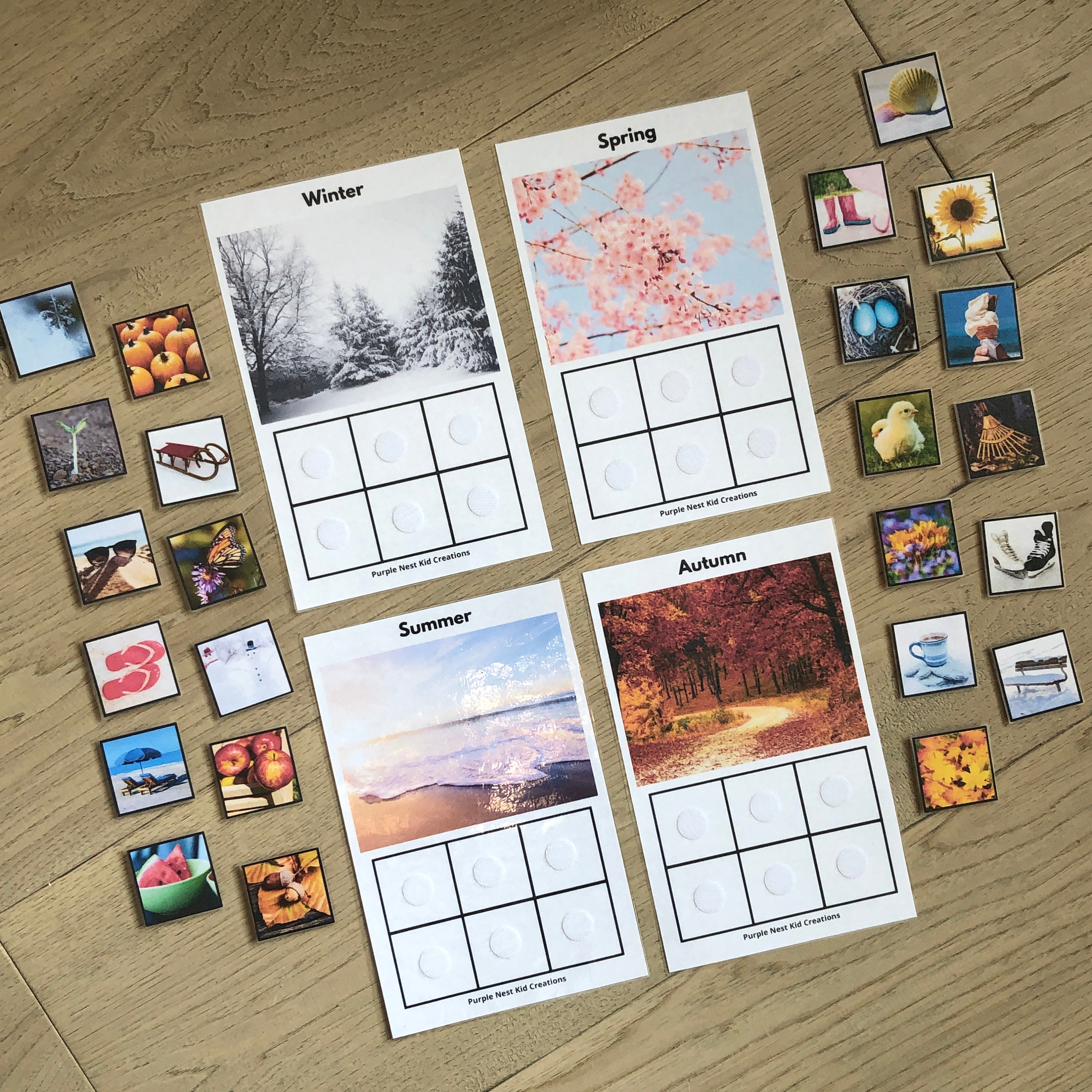 Seasons Sorting Mats Sort by Season Sorting Activity Fall - Etsy