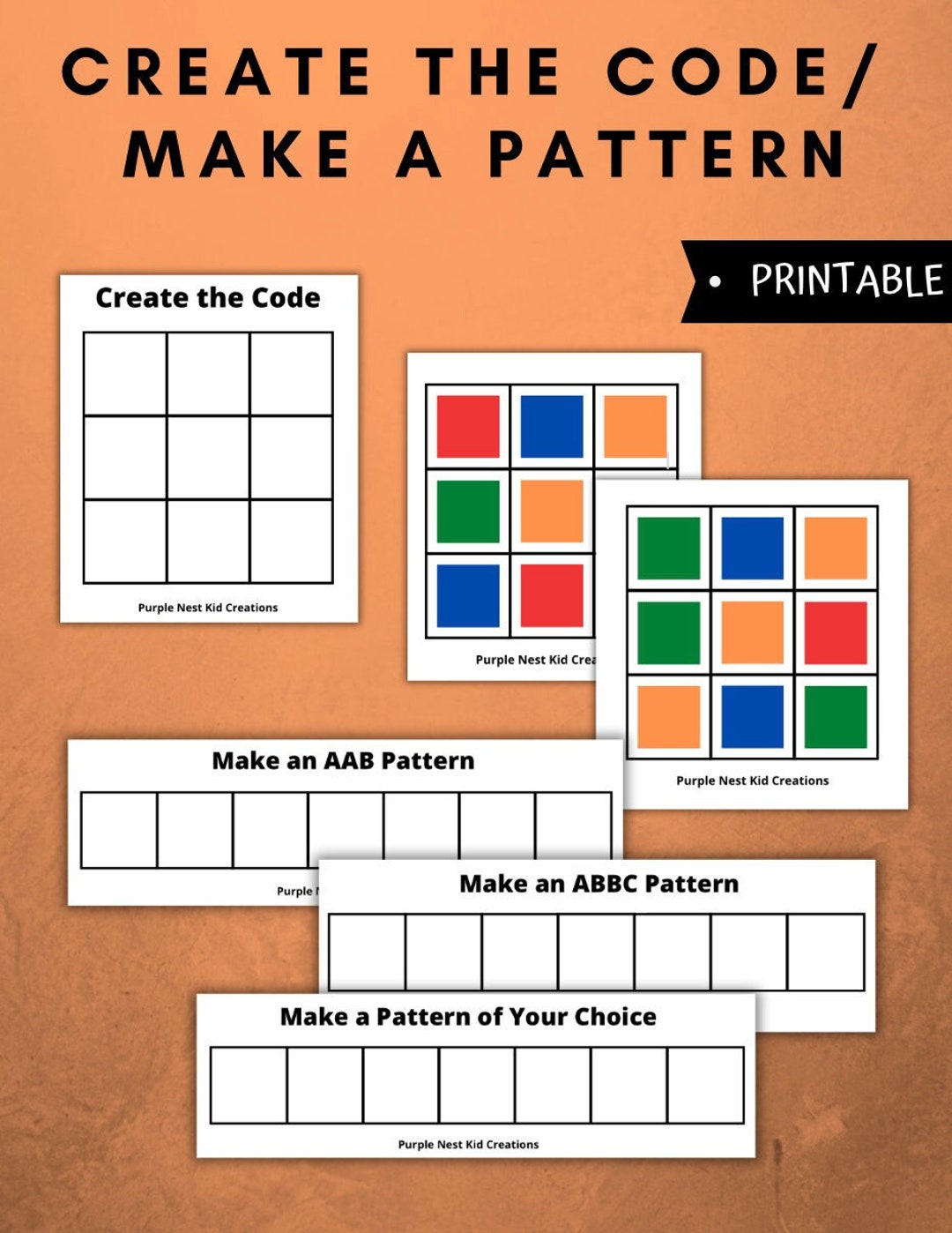 Create the Code Activity, Make a Pattern Activity, Printable, Colour ...
